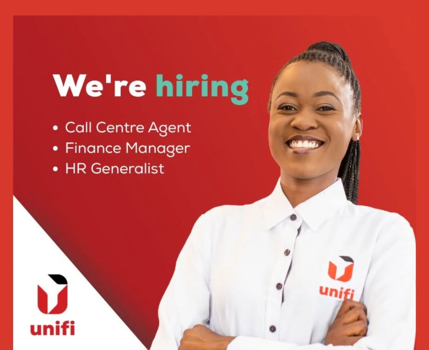 Unifi Hiring Call Centre Agent, Finance Manager And HR Generalist - Opportunities for Young Kenyans