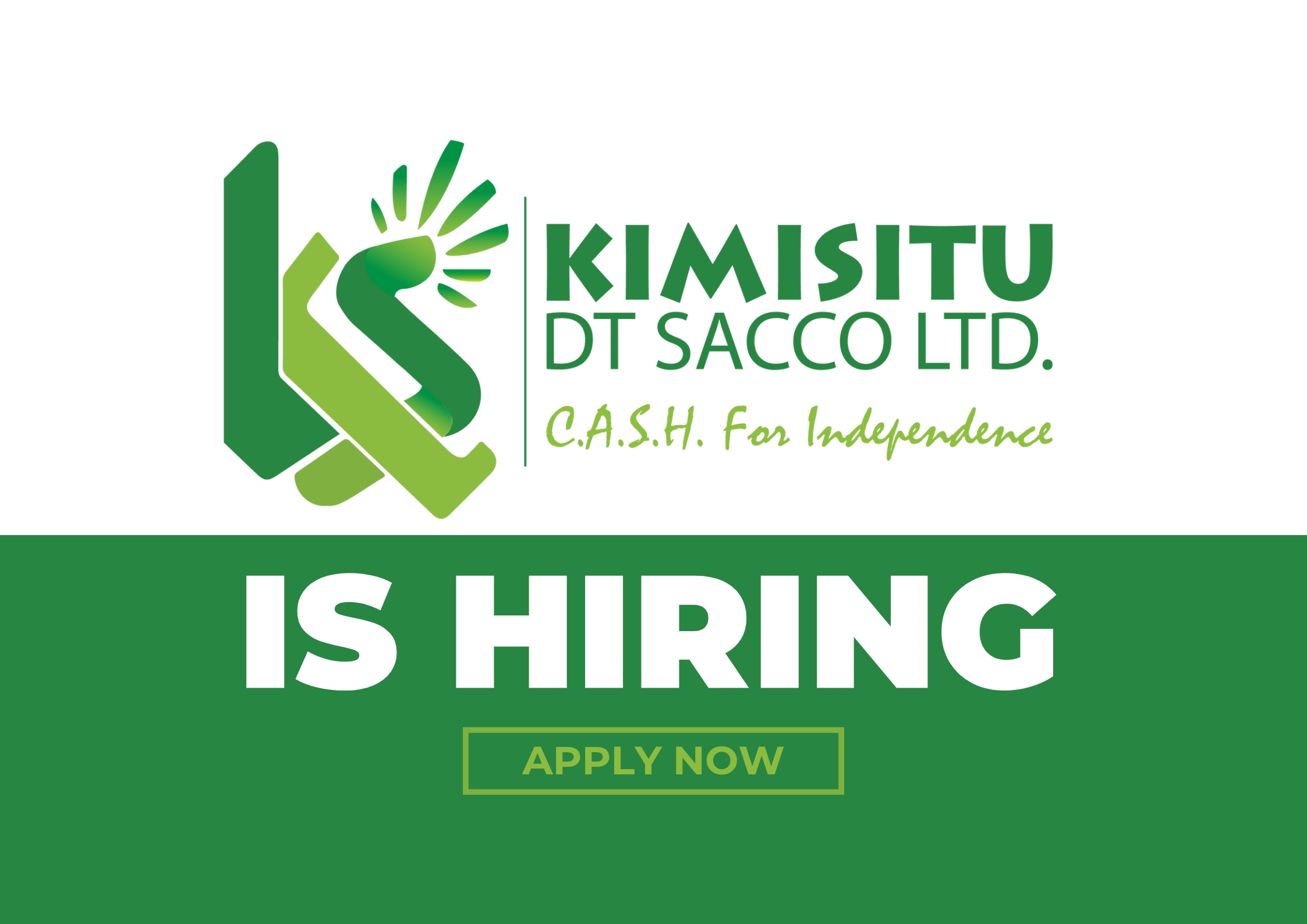 9 Vacancies Open At KIMISITU DT Sacco - Opportunities for Young Kenyans