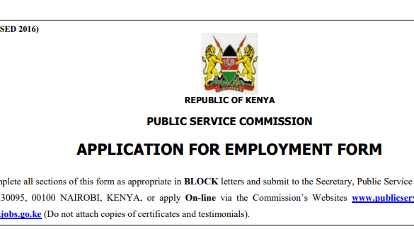 KNBS Job Application Form - Opportunities for Young Kenyans